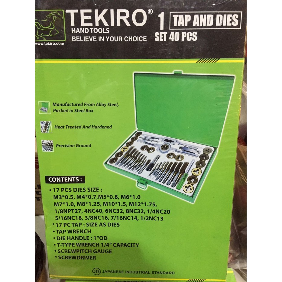 Jual Senai & Tap Set - Tap and Dies Set Tekiro 40 Pcs Senai - Alat Tap ...