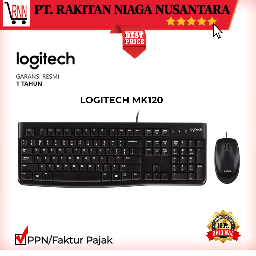 Jual Logitech Mk120 Keyboard Usb And Mouse Usb Keyboard Mouse Combo Logitech Original Shopee