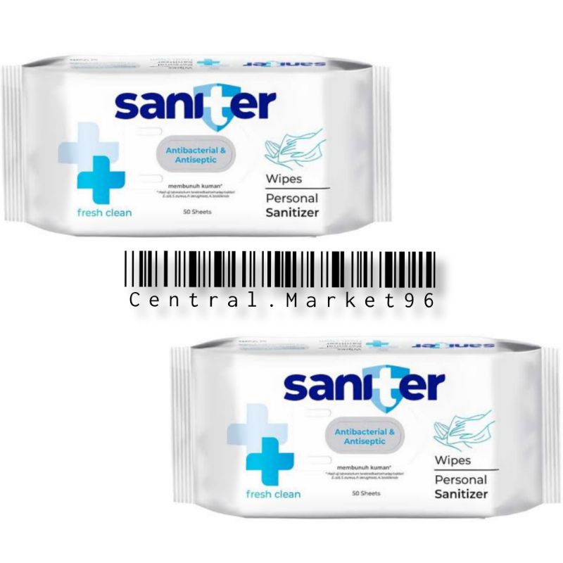 Jual Saniter Wipes Personal Sanitizer 50's / Tissue Basah | Shopee ...