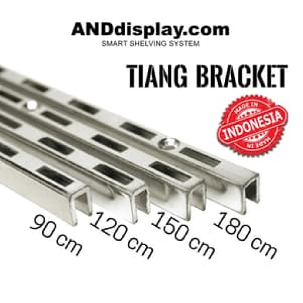 Jual TIANG BRACKET 150 CM CHROME BRAKET PENYANGGA RAK KACA KAYU SIKU ...
