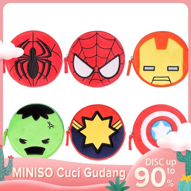 Jual MINISO MARVEL Coin Purse dompet wallet kecil Spiderman Iron Man ...