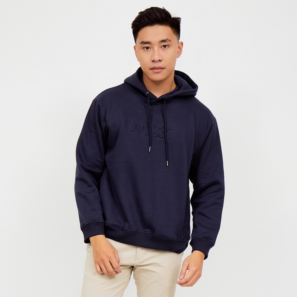 Jual M231 Embossed Hoodie Panjang Navy 2163D | Shopee Indonesia
