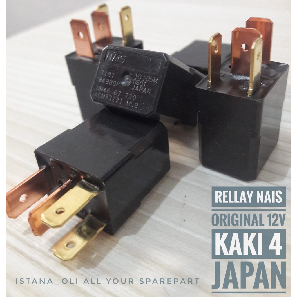 Jual Relay Rellay Rillay 4 Kaki Nais 12v Mobil Original Japan | Shopee ...
