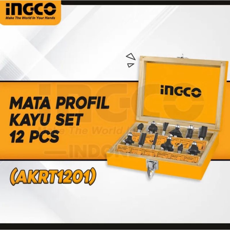Jual MATA PROFIL KAYU MATA ROUTER TRIMMER SET 12 PCS INGCO | Shopee ...