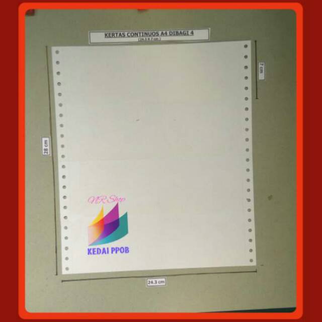 Jual Kertas continuous A4 dibagi 4 polos dengan perforasi samping 1 ply ...