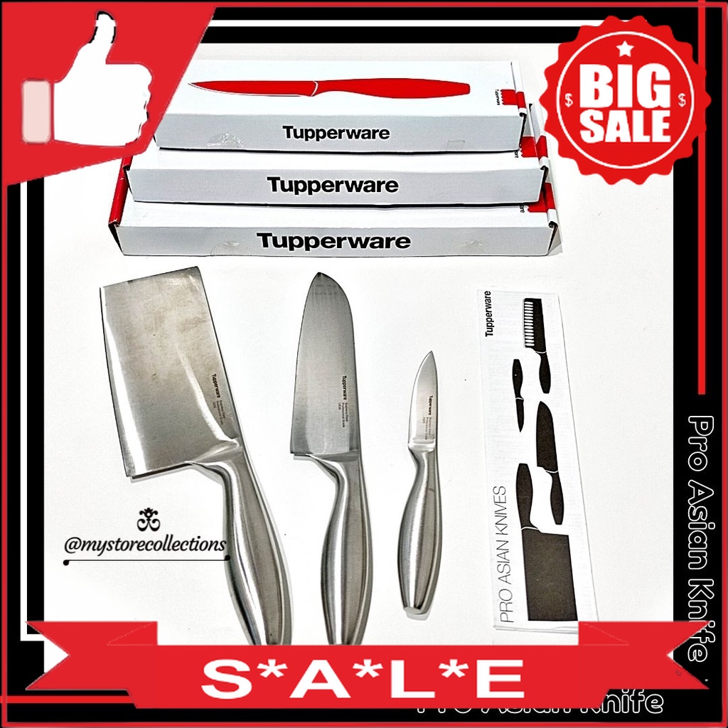 Jual Tupperware Pro Asian Knife Set ( Santoku , Chopper , Paring ...