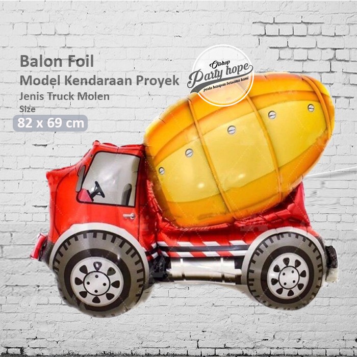 Jual Balon Foil mobil kendaraan proyek TRUCK MOLEN / balon mobil ...