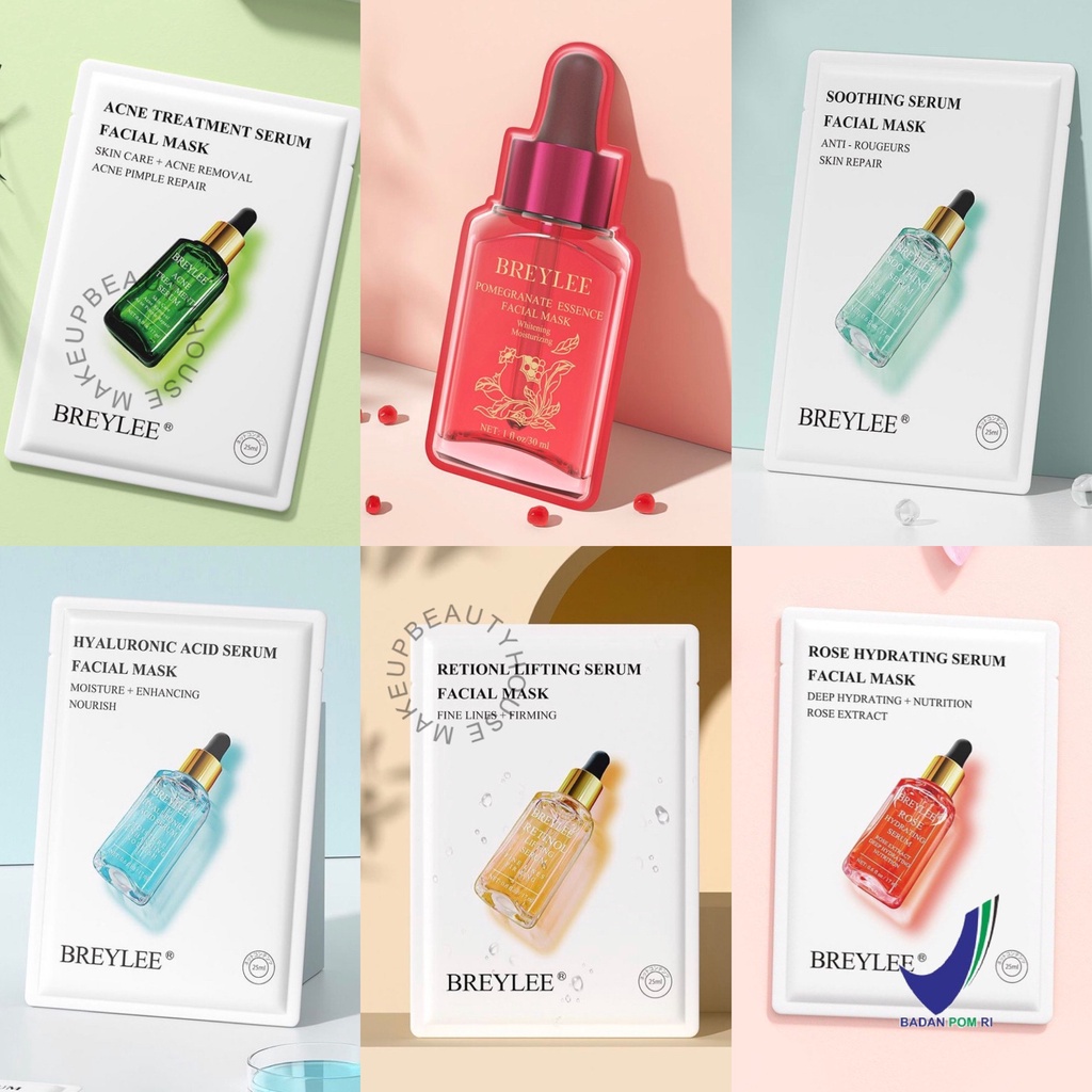 Jual [BPOM] BREYLEE Sheet Mask (Rose/ Retinol/ Vitamin C/ Hyaluronic ...