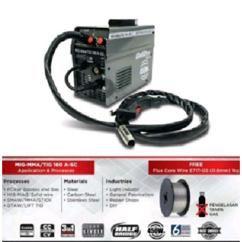 Jual MESIN LAS MIG 160MESIN LAS 160 MULTIPRO INVERTER MELDER MIG -TIG MMA 160 IGBT | Shopee ...