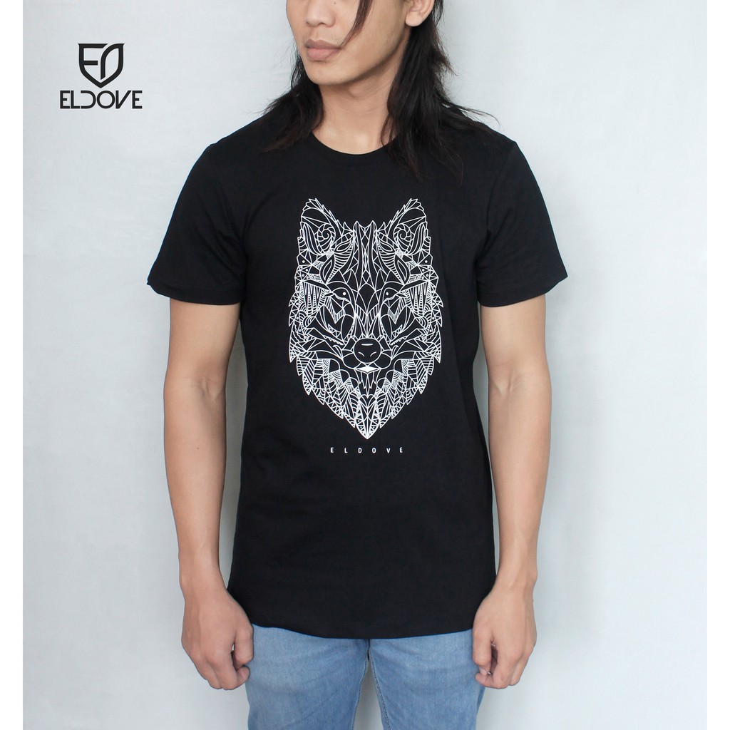 Jual Eldove T-Shirt Wolf Black 7193 | Shopee Indonesia