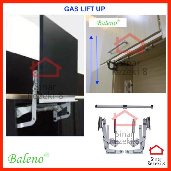 Jual Engsel Lift Up Hidrolik Gas Spring Pintu Lemari Kitchen Kabinet ...