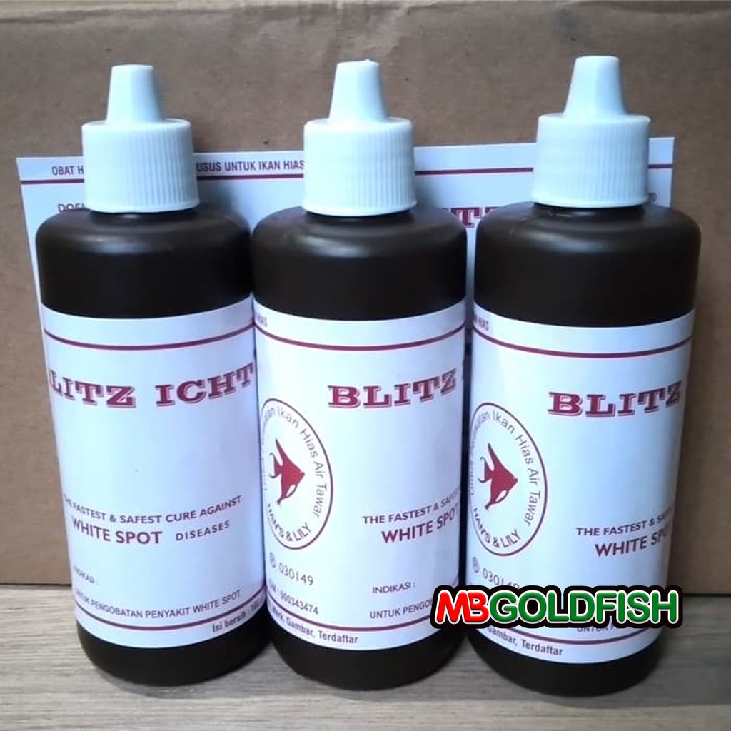 Jual BLITZ ICHT Methylene blue obat ikan white spot jamur putih 100ml ...