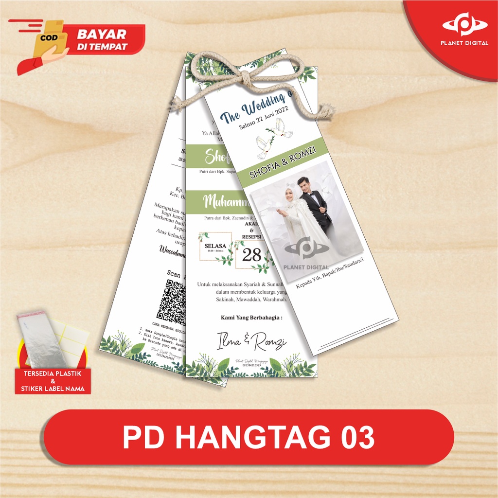 Jual Undangan Pernikahan Gantung Tali Rami Model PD Hangtag 03 Viral ...