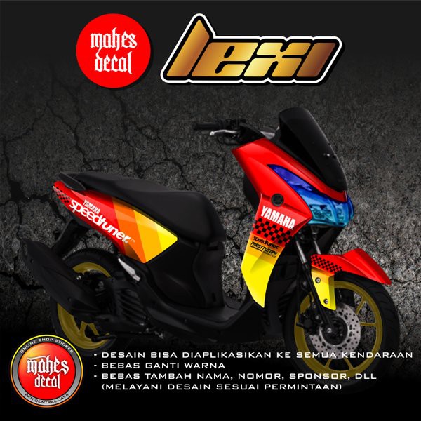 Jual DEKAL DECAL STICKER CUSTOM YAMAHA LEXI 125 SPEEDTUNER MERAH ...