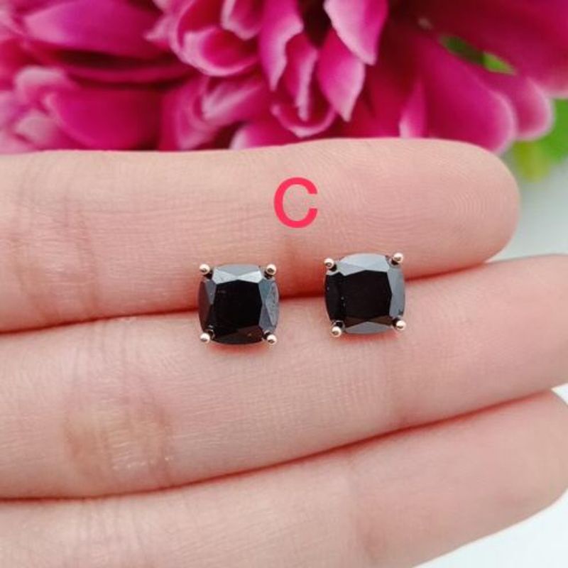 Jual promo anting wanita permata zirkon 3A warna hijo dan merah 8 motif ...