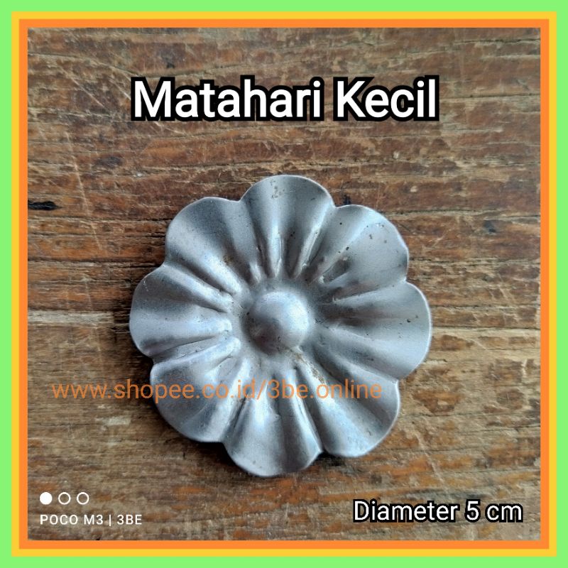 Jual ornamen hiasan pagar bunga matahari kecil diameter 47mm besi plat ...