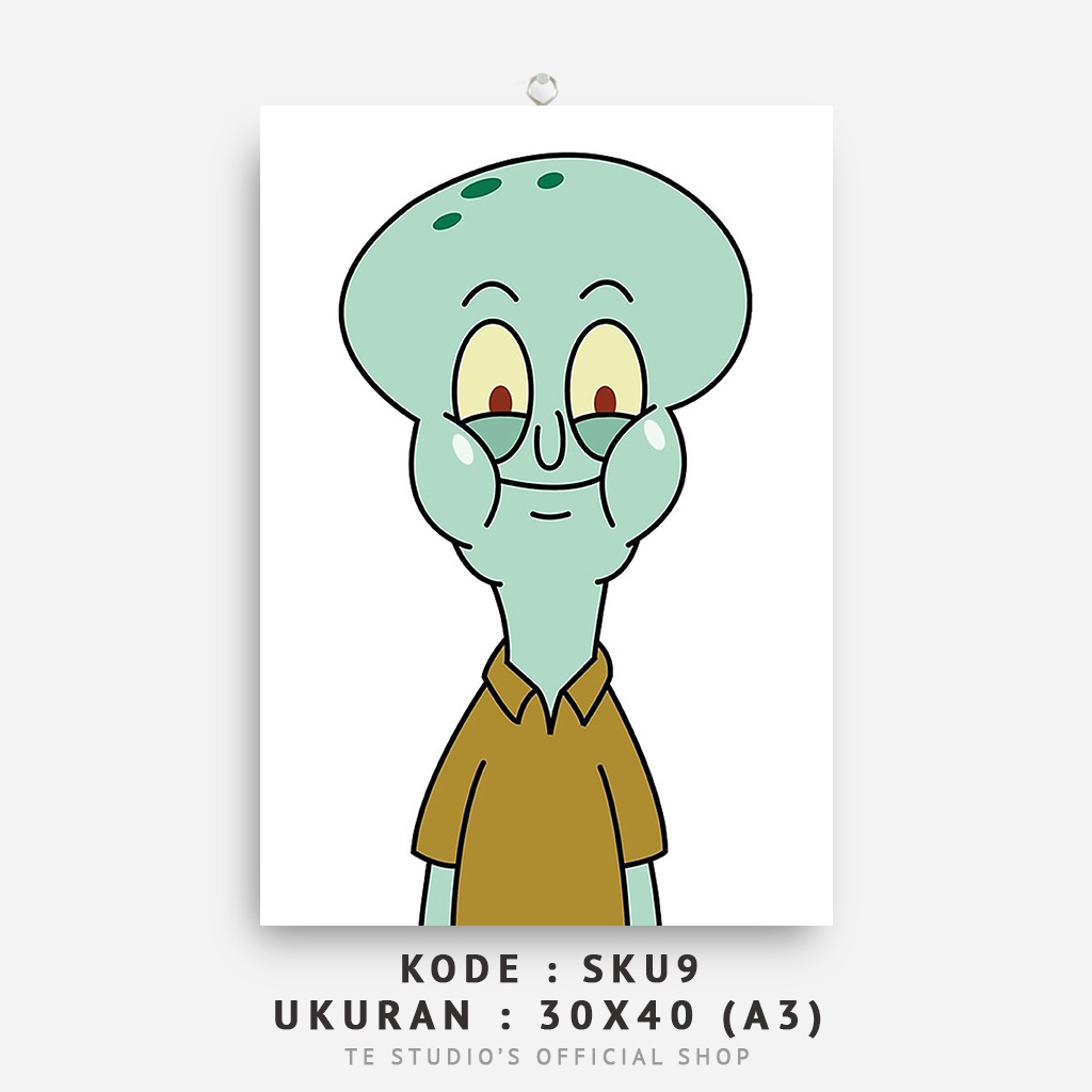 Jual Poster Lukisan Squidward Ukuran Besar A3 30x40cm Hiasan Dinding ...