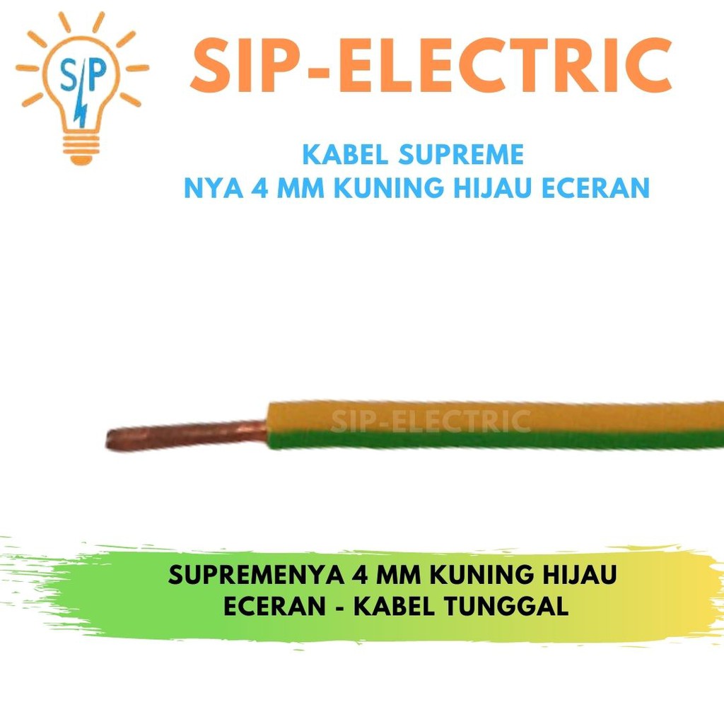 Jual Kabel Supreme Nya 4 Mm Kuning Hijau Eceran | Shopee Indonesia