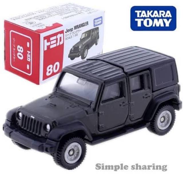 Jual TOMICA JEEP WRANGLER BLACK HITAM #80 TAKARA TOMY DIECAST MOBIL JIP KEREN HARDTOP HARTOP ...
