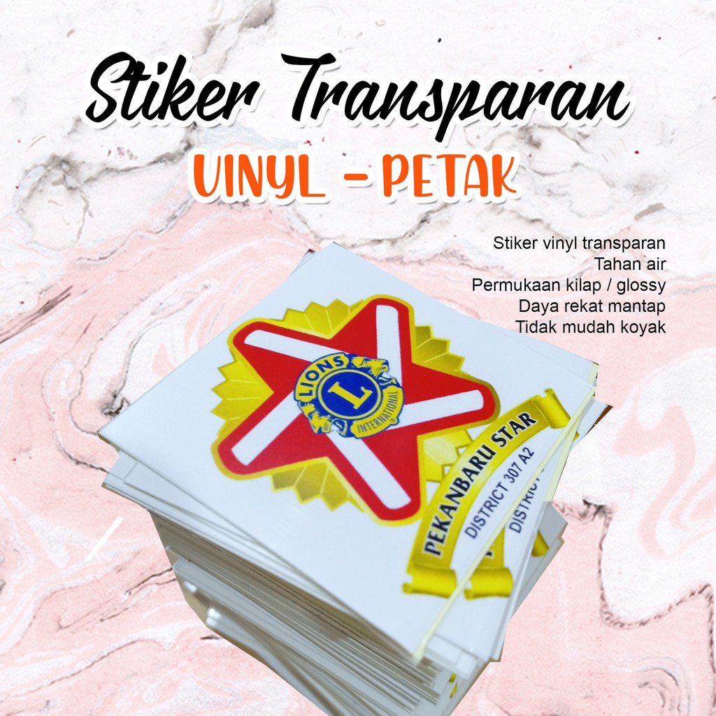 Jual CETAK STIKER LOGO PETAK TRANSPARAN / VINYL BENING Label (HARGA ...