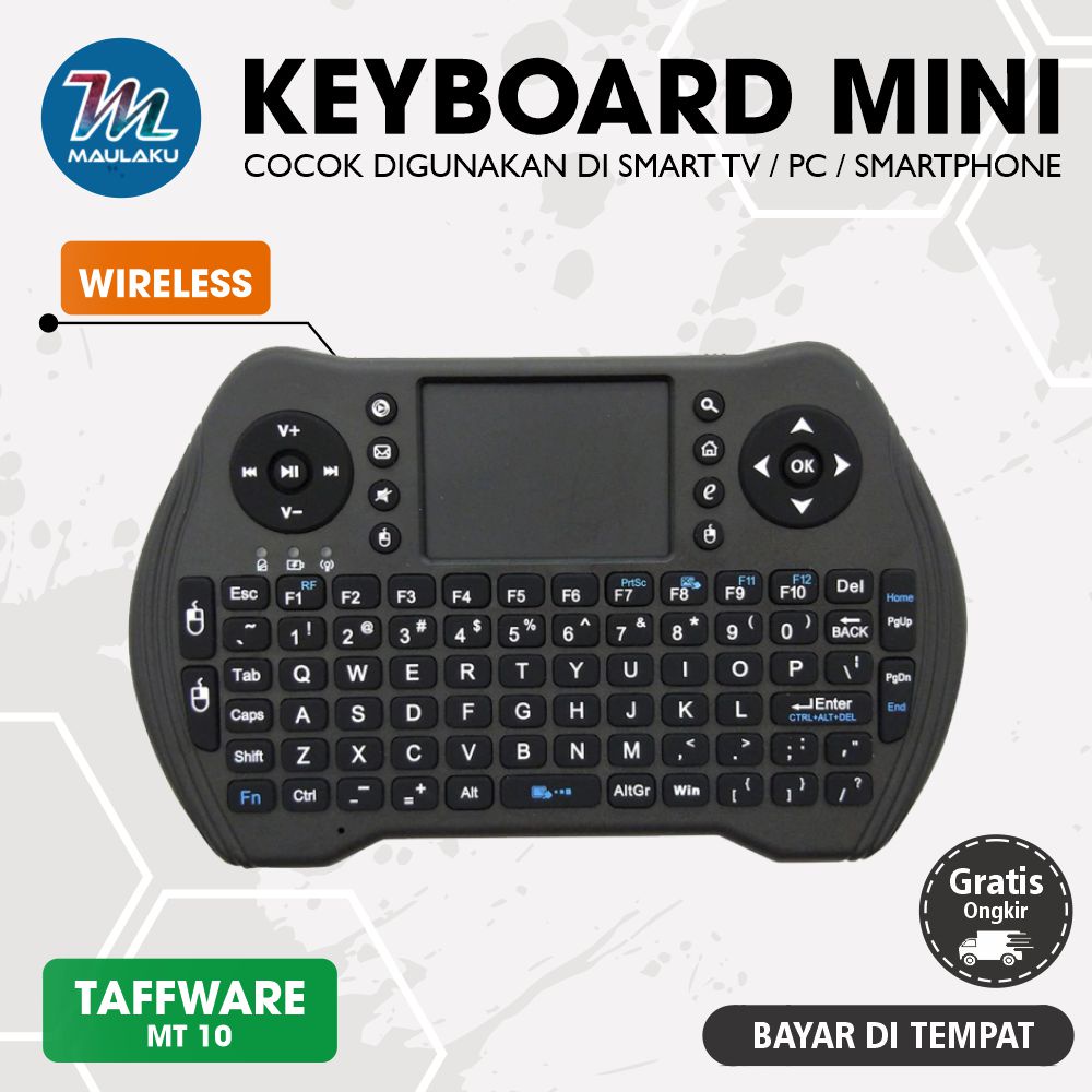 Jual Keyboard Wireless Mini 2.4GHz with Touchpad For Smart TV | Shopee ...