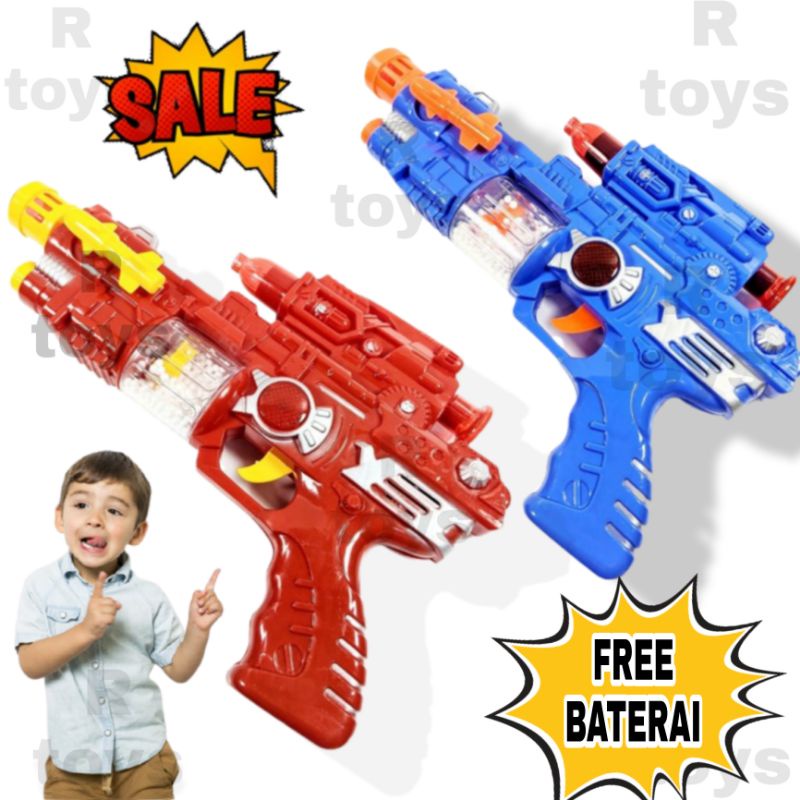 Jual OBRAL MURAH !!! Mainan Anak Pistol Pistolan Getar Tembak Tembakan Baterai Suara Lampu Bunyi ...