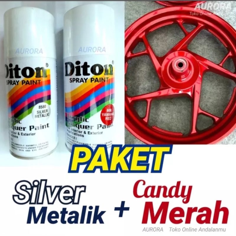Jual PAKET MURAH Pylox Pilox Pilok Diton Silver Metalik + Yamaha Red ...