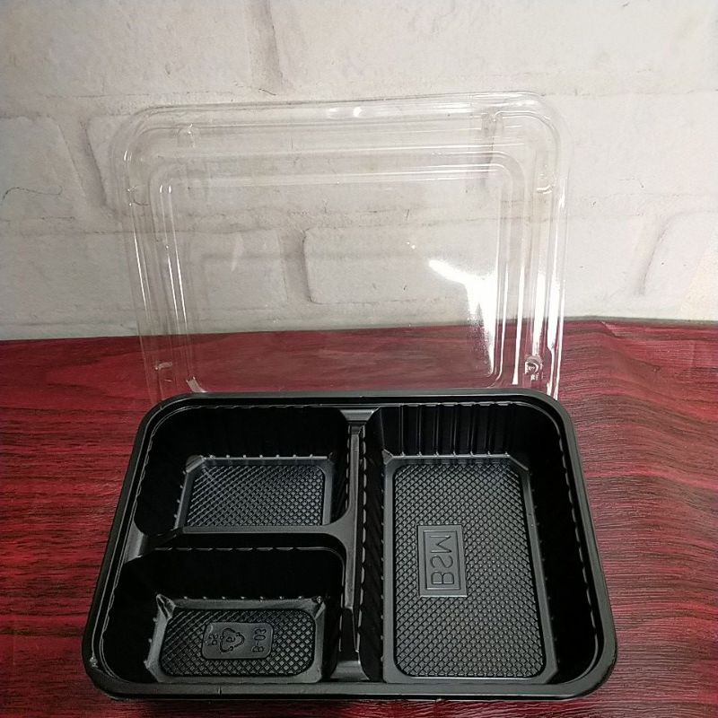 Jual mika bento sekat 3/tray bento sekaT 3@ 10pcs | Shopee Indonesia