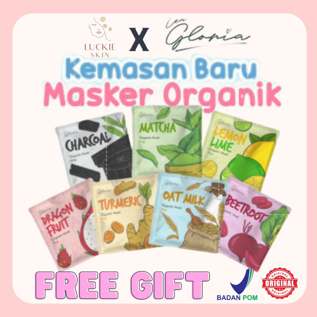 Jual (DISTRI RESMI) BPOM KEMASAN BARU MASKER BUBUK ORGANIK BY LEA GLORIA 6 VARIAN | Shopee Indonesia