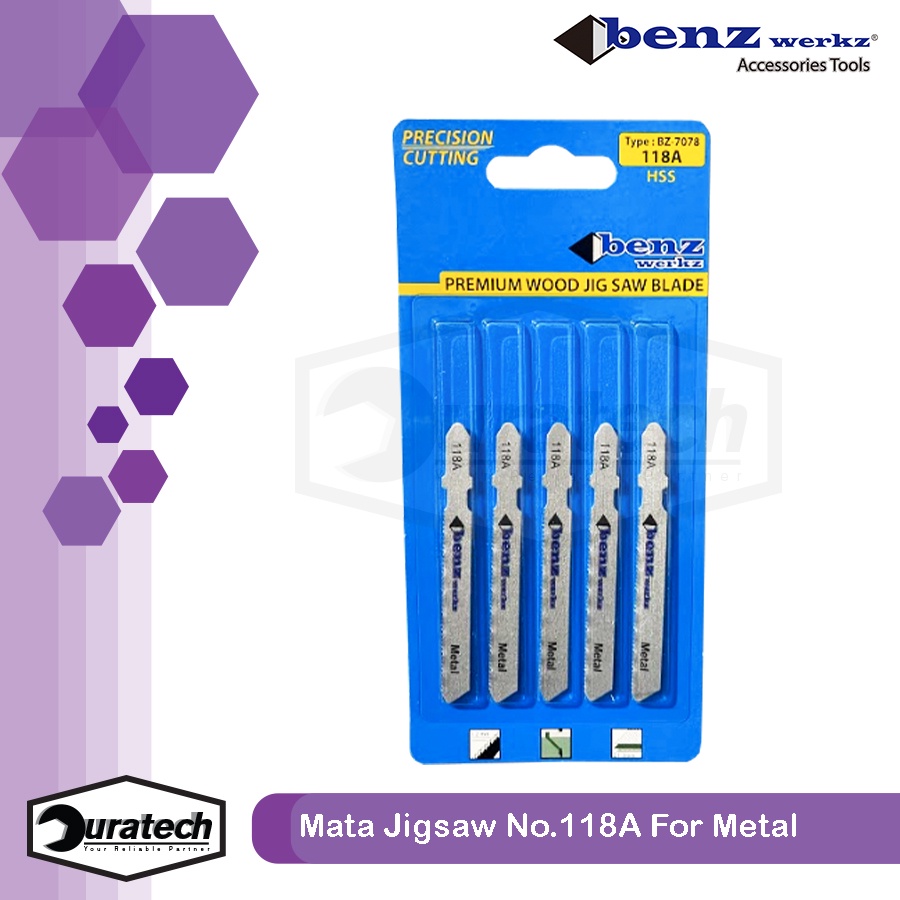 Jual Mata Gergaji Jig Saw Jigsaw Blade metal 118A Benz / Mata gergaji ...