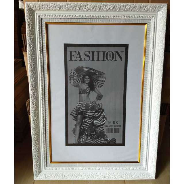 Jual Frame Foto Motif FM07 ukuran 16RS 40x60 Linen warna putih | Shopee ...
