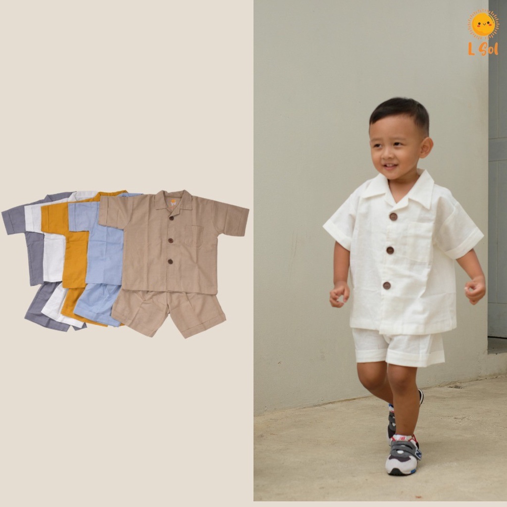 Jual LSol Kidswear Setelan Kemeja linen anak | Setelan kemeja formal ...