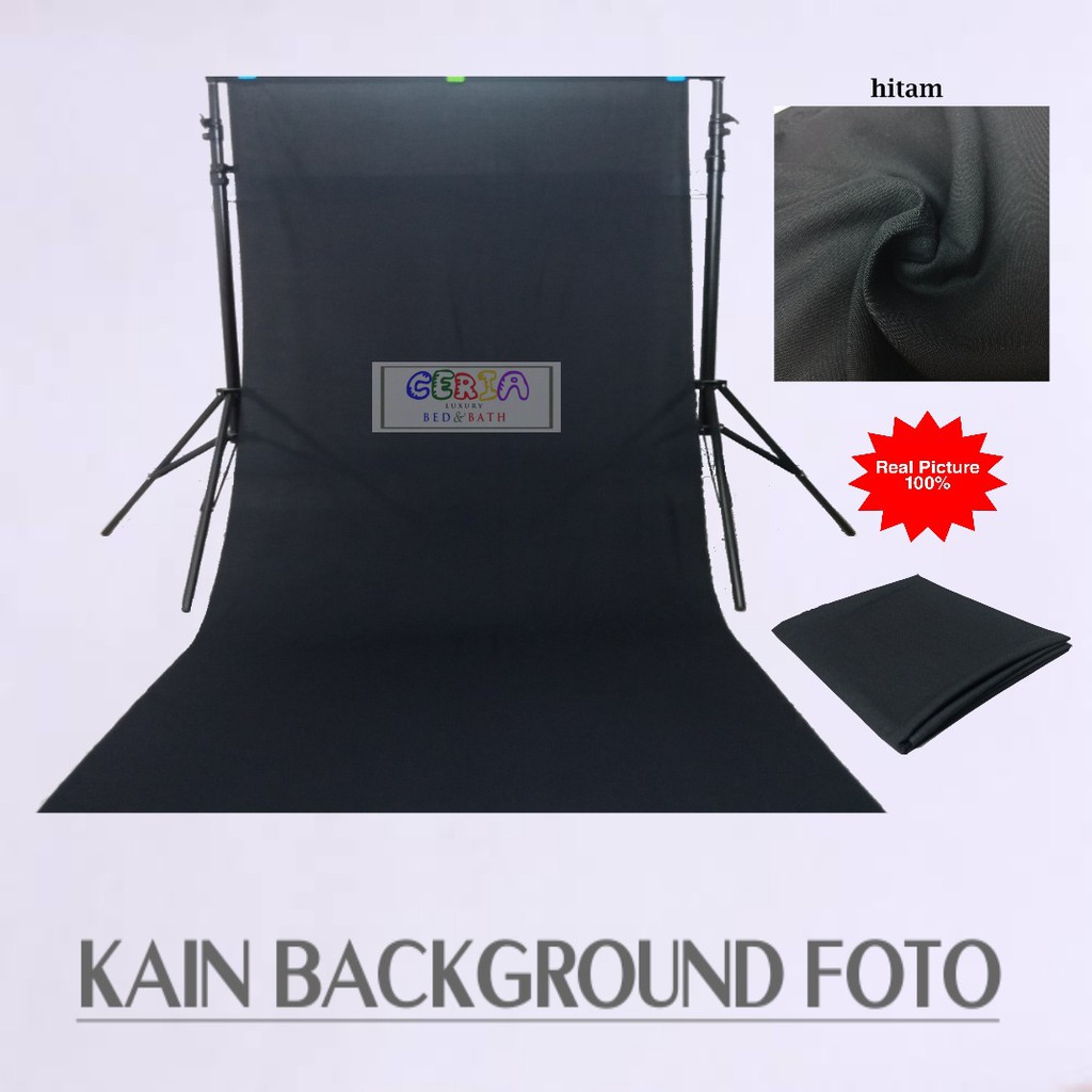 Jual Kain Polos Meteran Foto Studio Background Lebar 240cm - Hitam ...