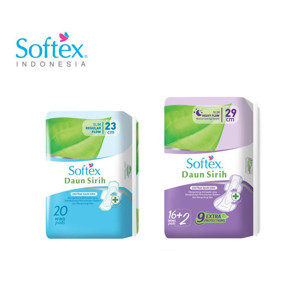 Jual Softex Daun Sirih Sirih Pembalut 29 cm 16s + 2 + Softex Daun Sirih Pembalut Wing 23 cm 20s ...
