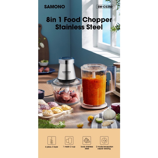 Jual 8in1 Food Chopper Stainless Steel Multifungsi Food Blender SW ...