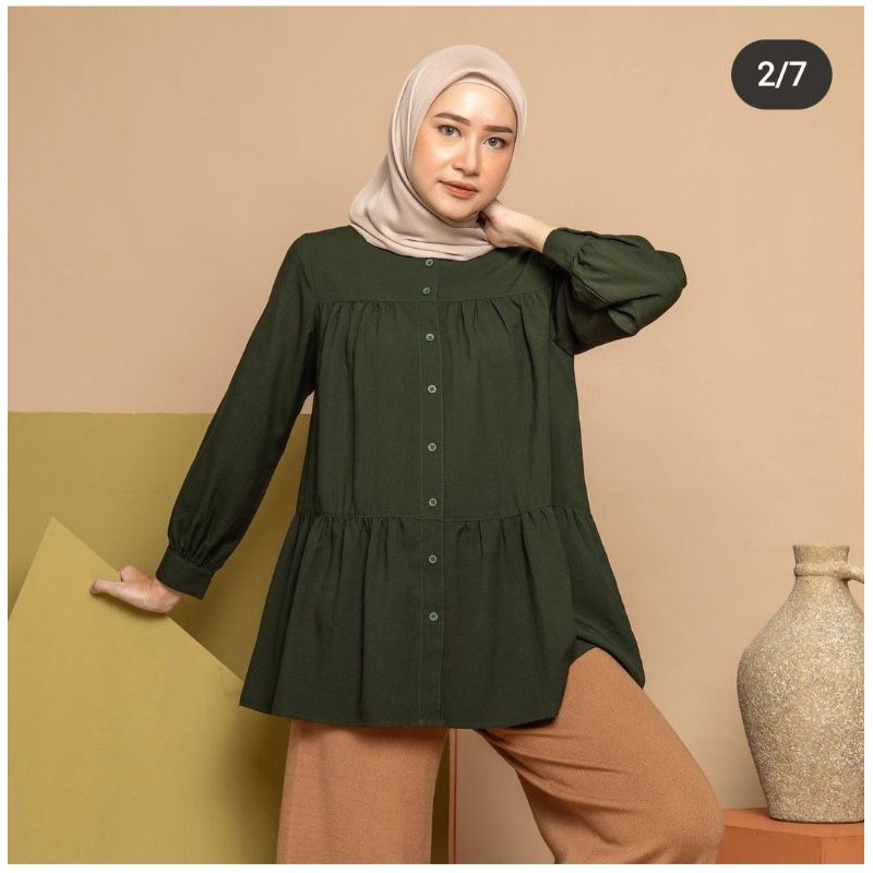 Jual Daily blouse warna deep army by heavenlights | Shopee Indonesia