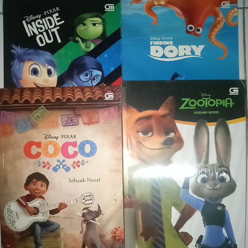 Jual Novel Disney Coco / Inside Out / Zootopia / Finding Dory Penerbit ...