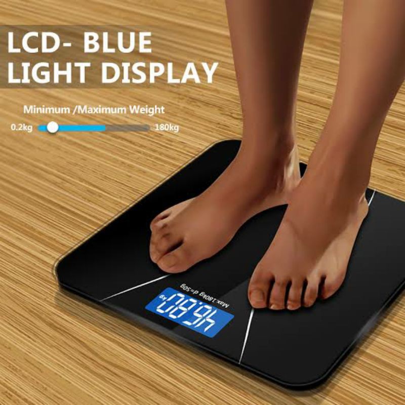 Jual Timbangan Badan Digital 180KG Black White Digital Bathroom Scale ...