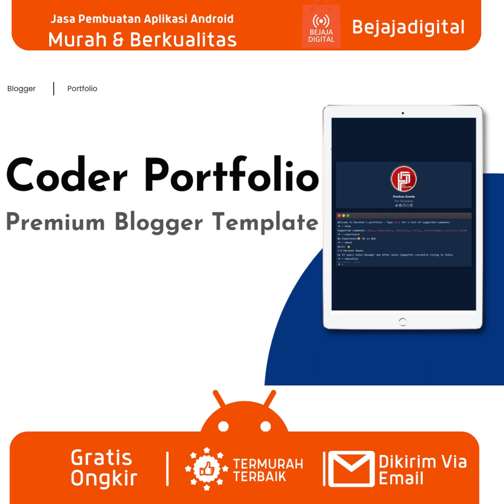 Jual Template Blogspot Coder Portfolio | Shopee Indonesia