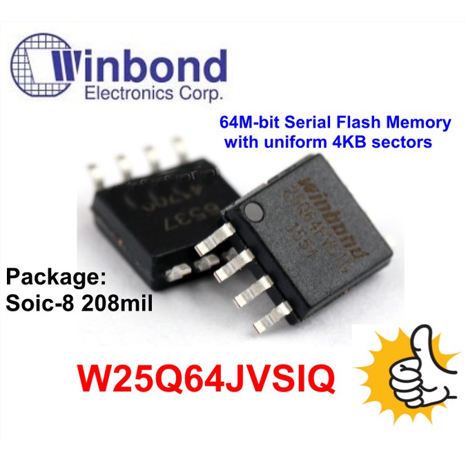 Jual Winbond W25Q64 ic SPI Flash EEPROM BIOS ROM | Shopee Indonesia