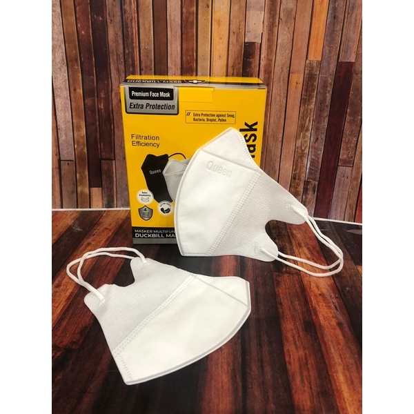 Jual masker duckbill garis mirip sensi merek queen mask isi 50pcs ...