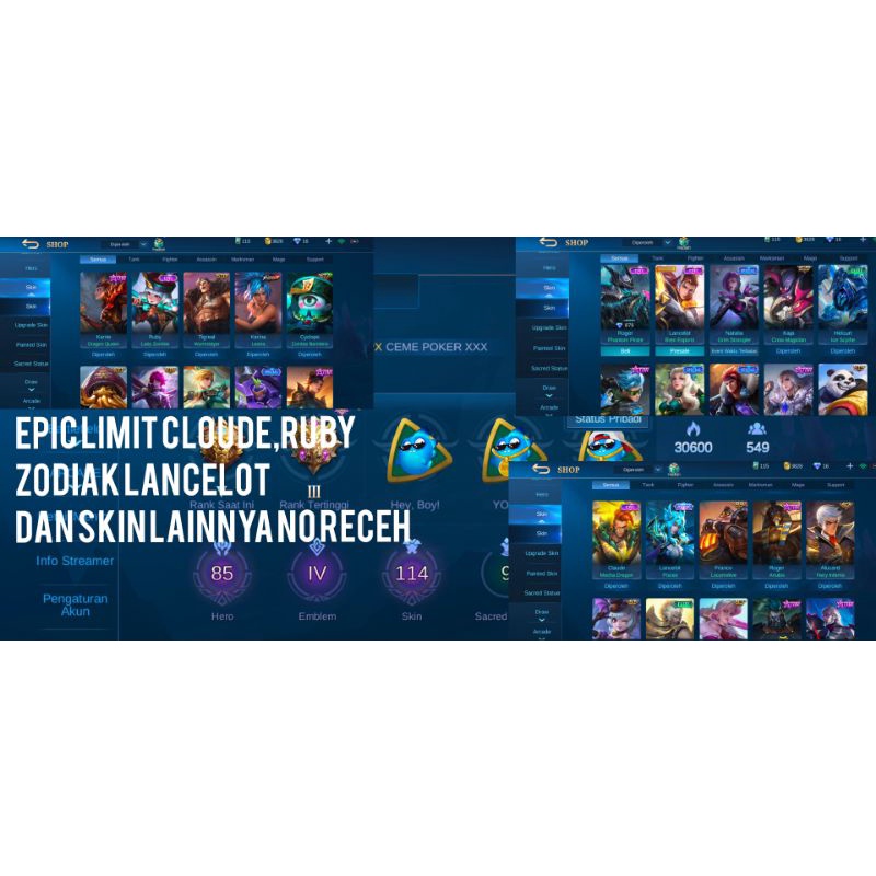 Jual AKUN MOBILE LEGENDS SULTAN | Shopee Indonesia