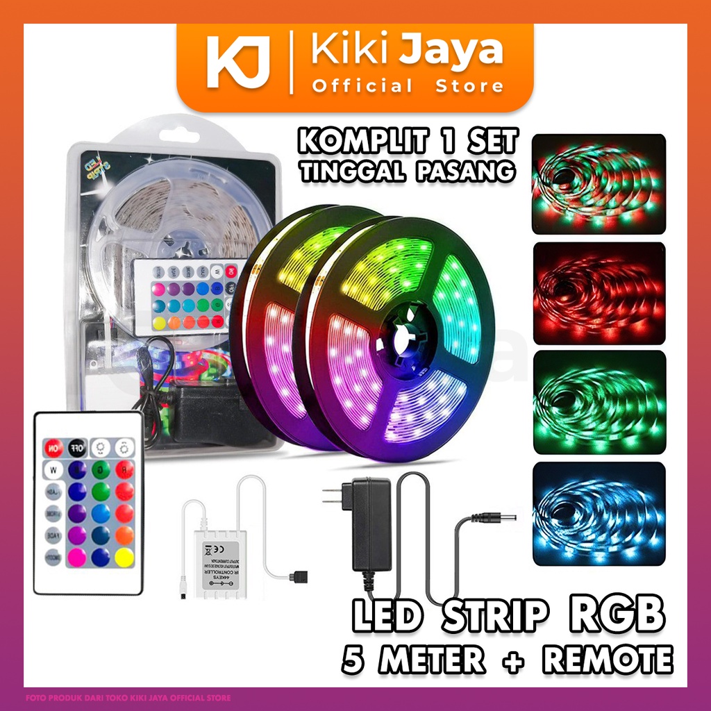 Jual [KIKI] Lampu LED Strip RGB - Panjang 5 Meter Warna Warni IP44 5M ...