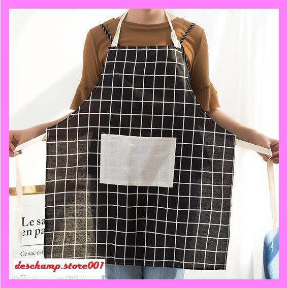 Jual CELEMEK- CELEMEK KOTAK-KOTAK KANTONG DEPAN KAIN KATUN DAN LINEN ...