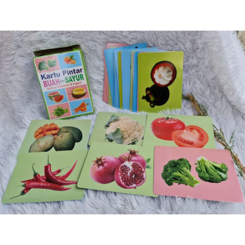 Jual Flashcard Kartu Pintar Buah dan Sayur dan Flashcard Dunia Hewan ...