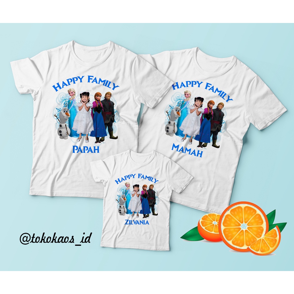Jual kaos birthday couple anak dan dewasa frozen kaos ultah custom elsa ...