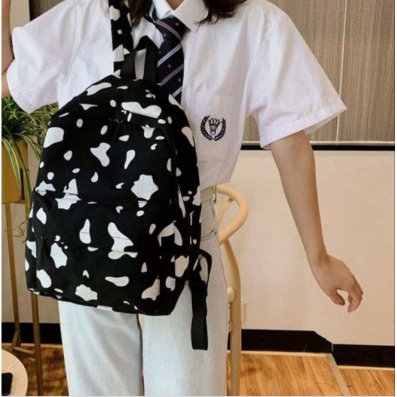 Jual Tas ransel sekolah wanita/tas ransel sekolah motif sapi lucu ...