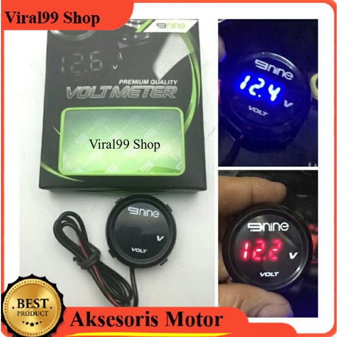 Jual Voltmeter Motor Bulat Alat Pengukur Aki Bulat Digital viral99 Juara | Shopee Indonesia