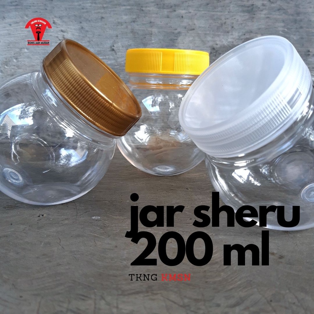 Jual (20 pcs) Jar Sheru 200 ML / Toples Permen Cokelat / Toples Bulat ...