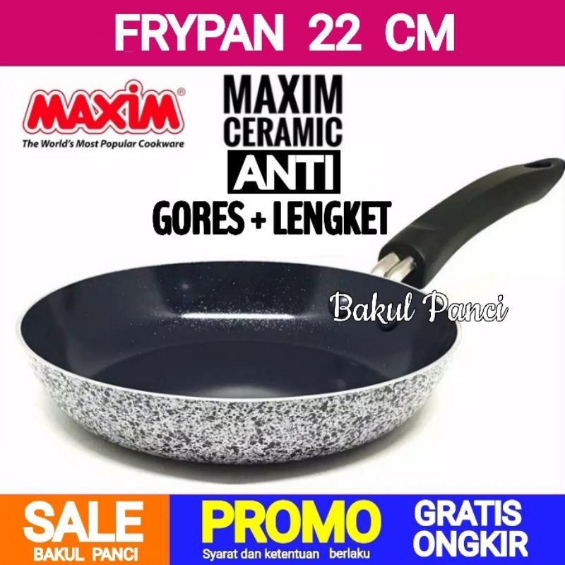 Jual MAXIM CERAMIC FRYPAN 22 CM - MAXIM NEOSTONE FRY PAN 22 CM - WOK ...